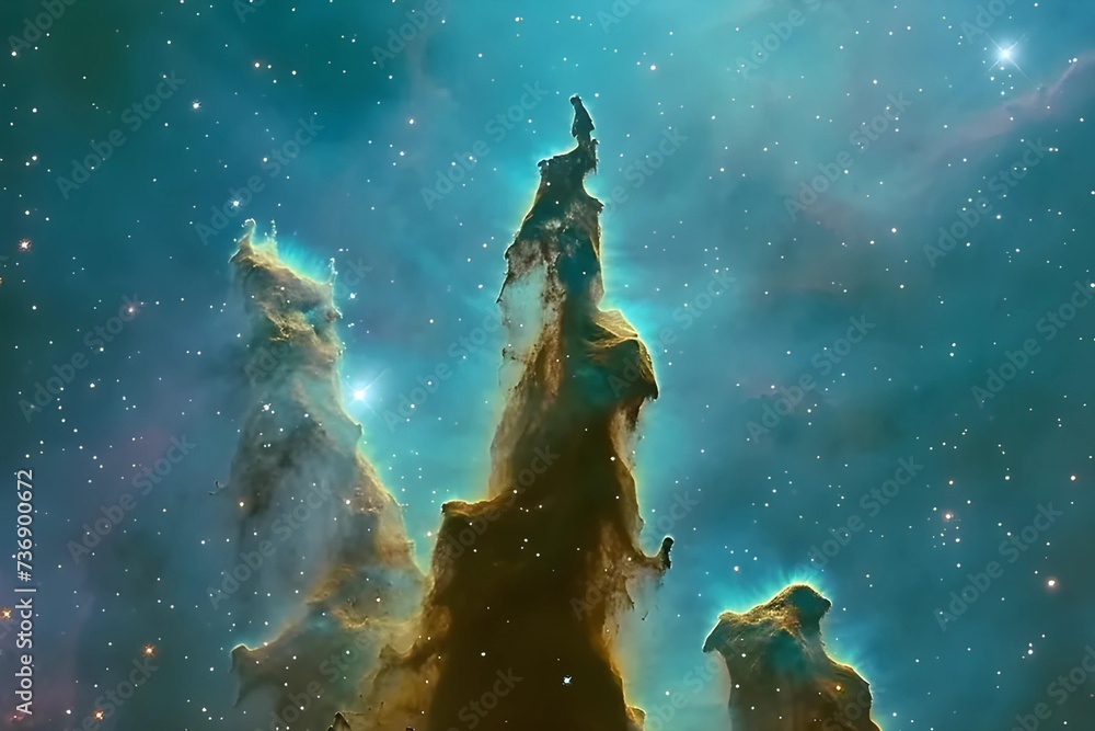 Stock photo of the Pillars of Creation within the Eagle Nebula ...