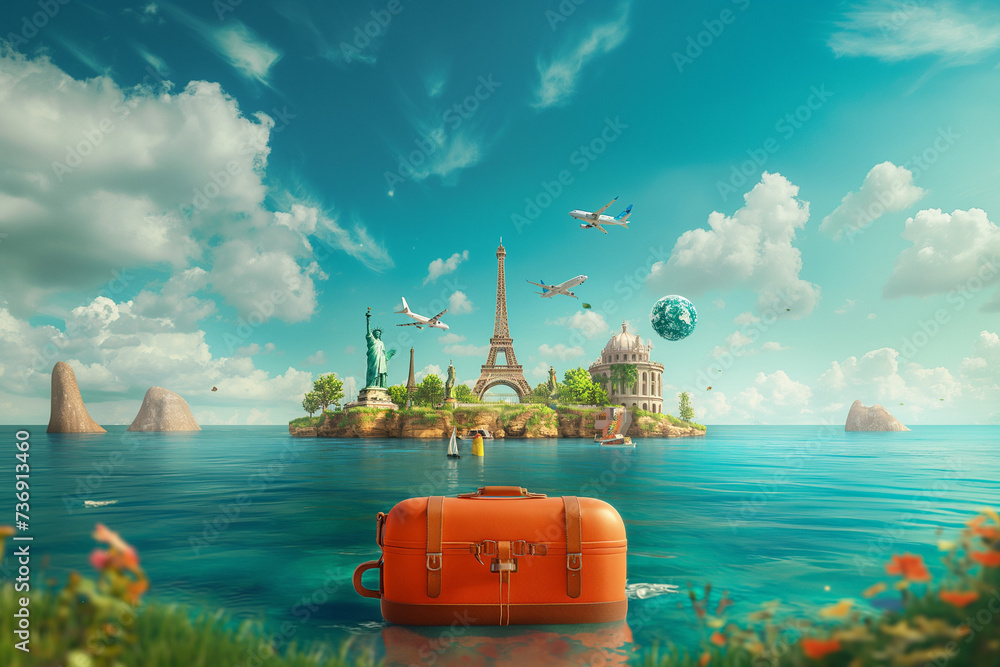 A motif that inspires a trip around the world could be a collage of ...