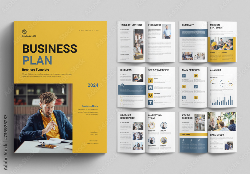 Business Plan Brochure Template Stock Template | Adobe Stock