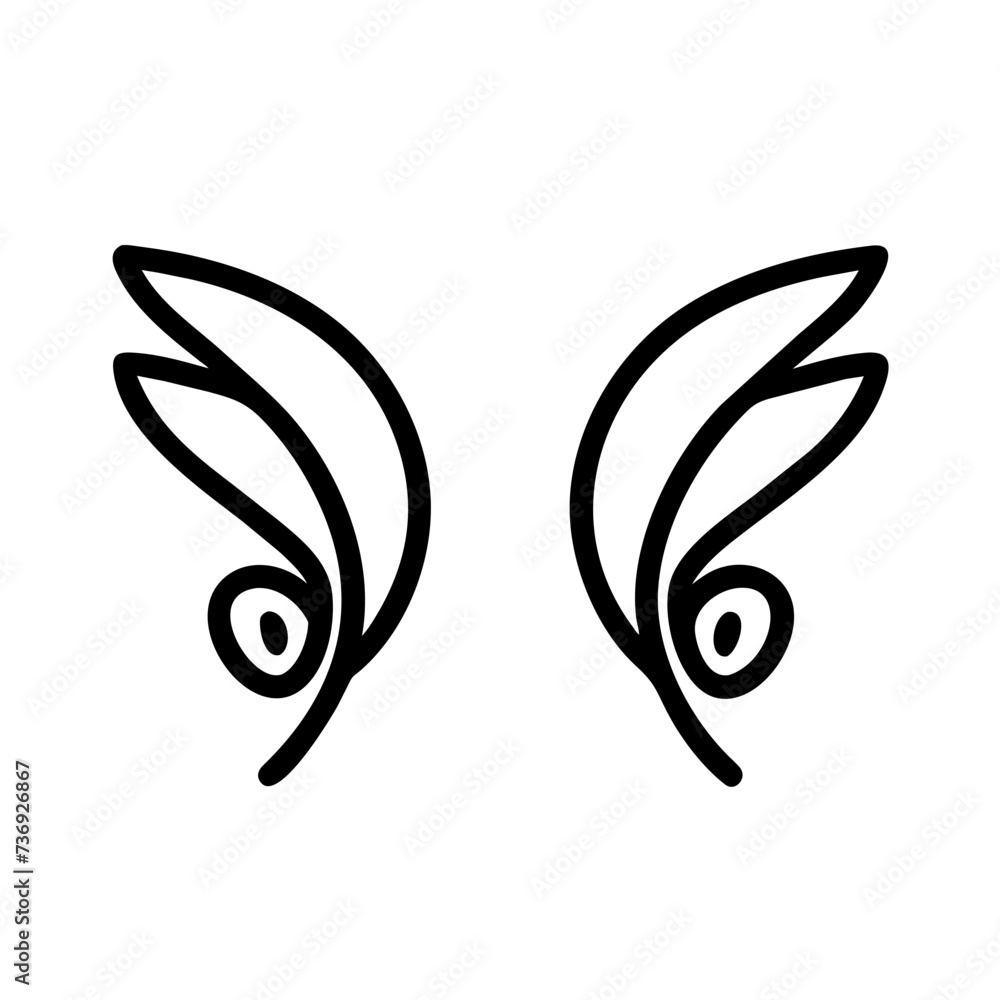 Wings Icon, symbolizing freedom, flight, and aspiration. wings icon ...