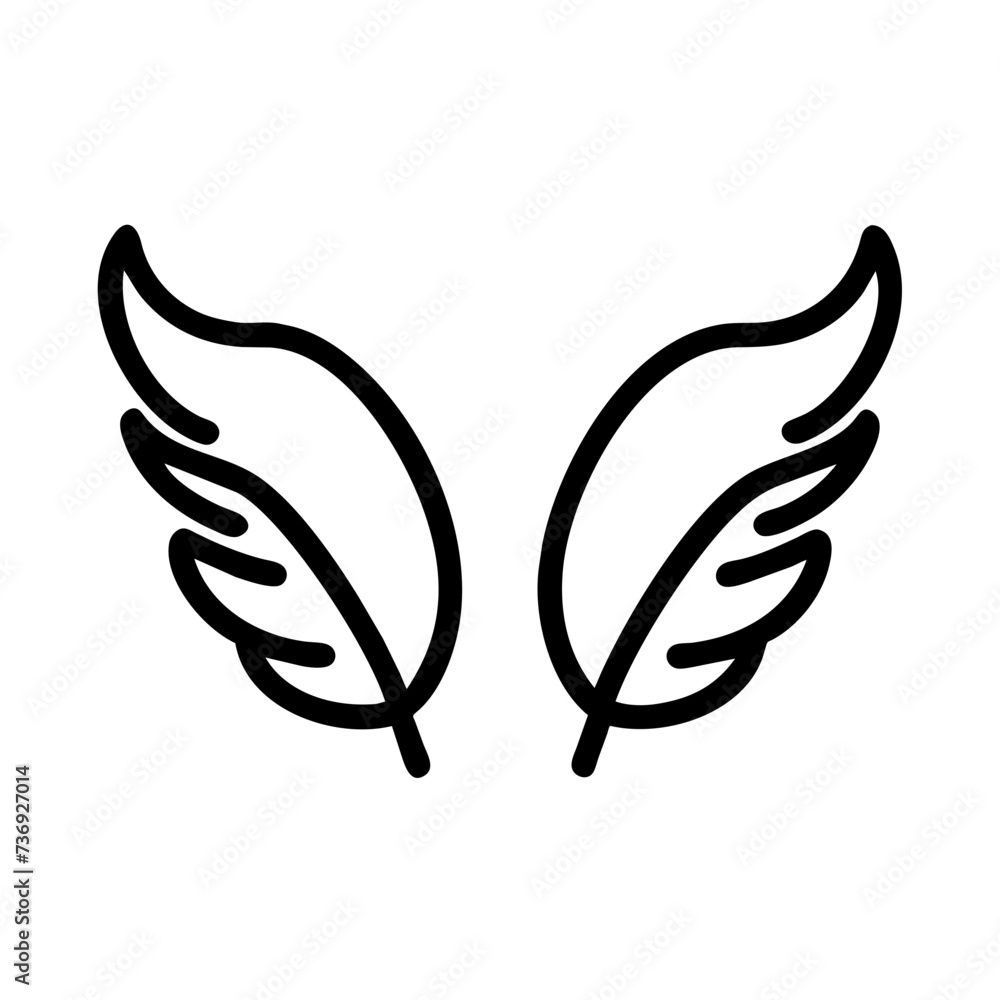 Wings Icon, symbolizing freedom, flight, and aspiration. wings icon ...