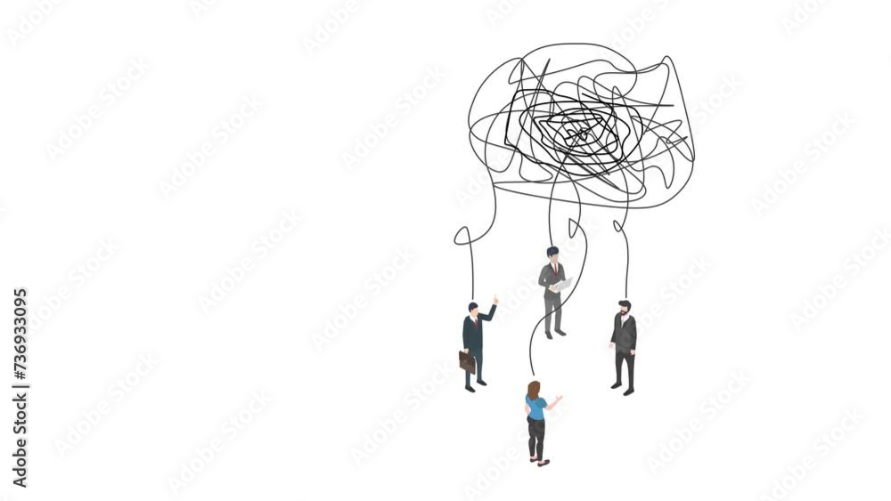 Vidéo Stock Concept animation of business people solving a Complex ...