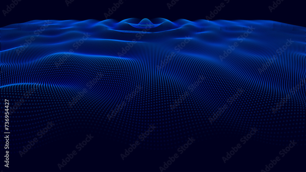 Colorful Blue Sound Wave Ripple Digital Equalizer Design. Big Data ...