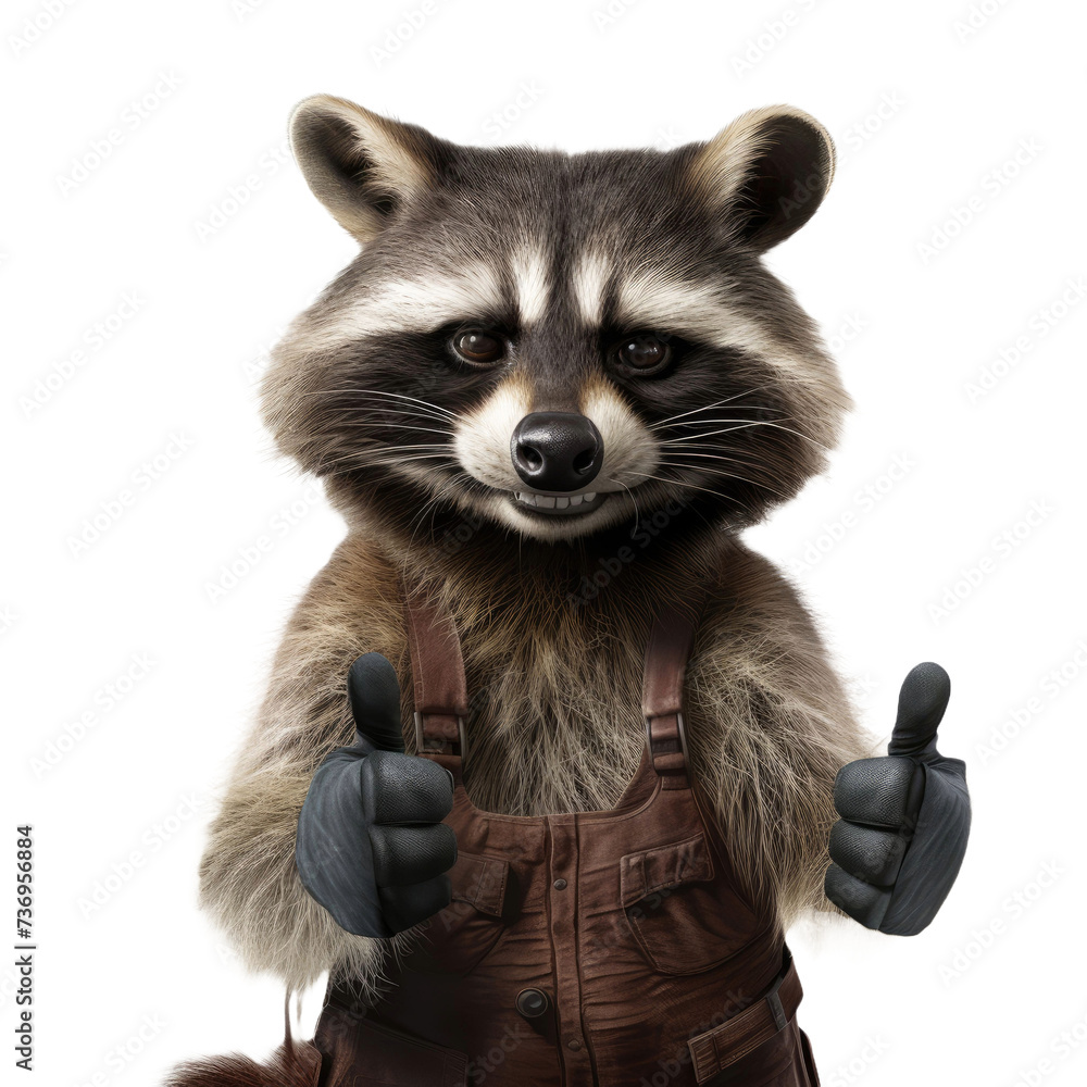 raccoon gives a cool thumbs up on transparent background PNG Stock ...