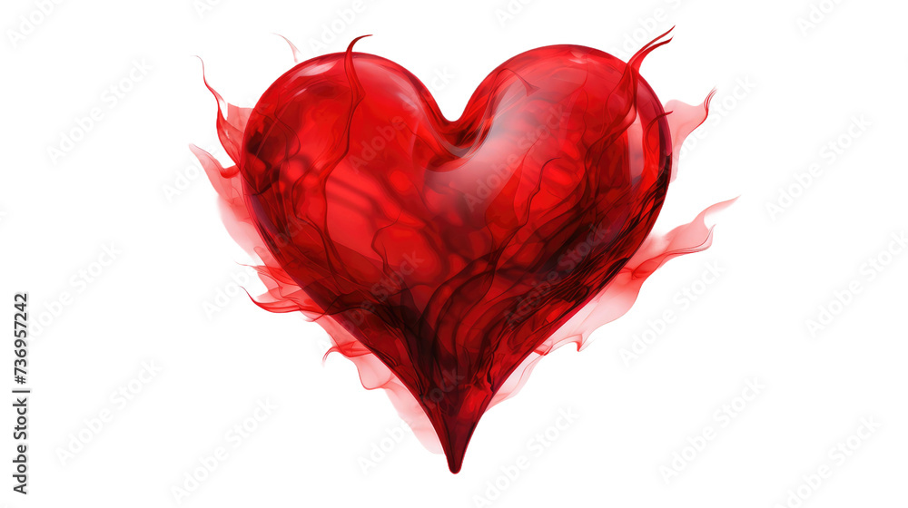Red heart in transparent background PNG Stock Photo | Adobe Stock