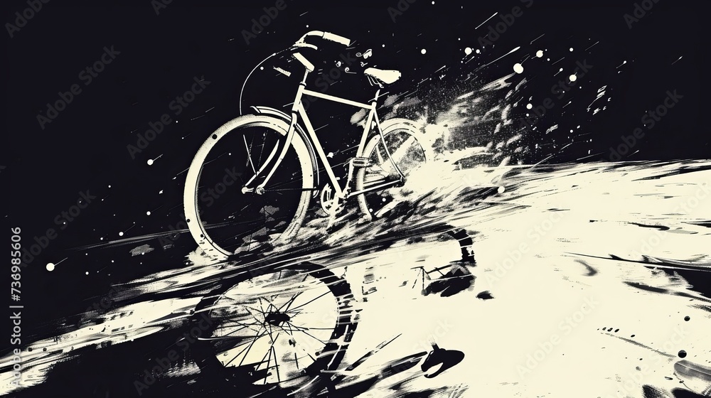 Bicycle logo, animated gif style, dark white, Hard Graffiti, vector ...