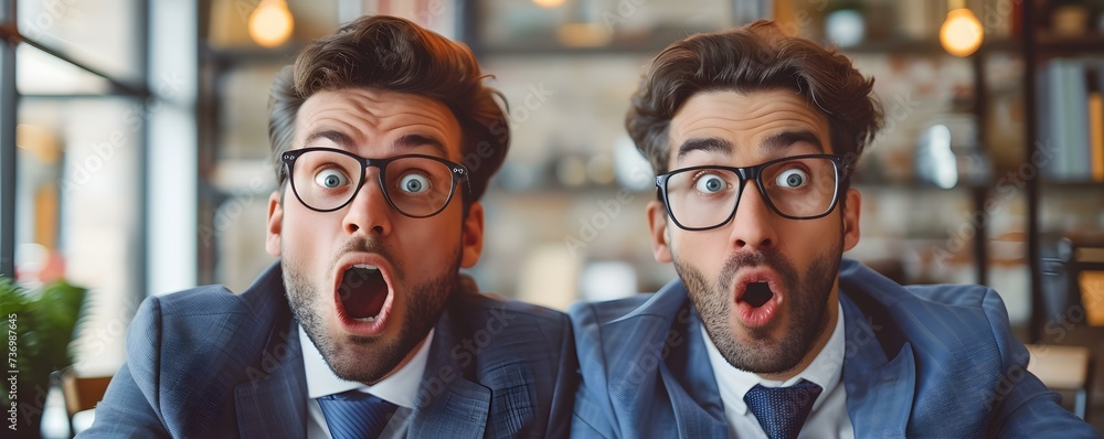 Astounded businessmen's reactions to an unforeseen revelation leave ...