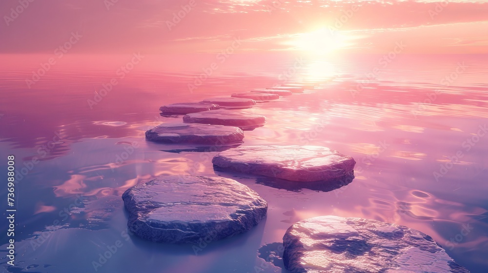 Silhouette of a Stepping Stone Path: A pathway made of stepping stones ...