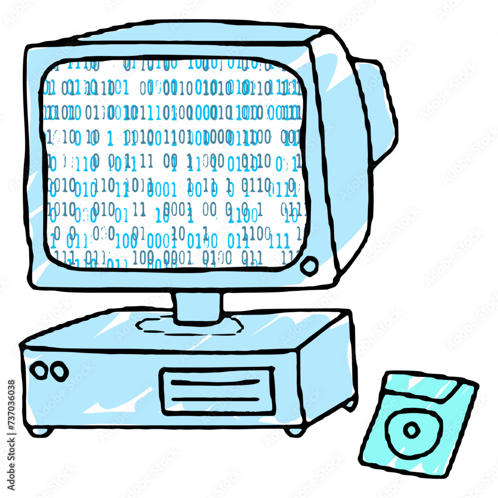 Computer equipment from the 80s, including hardware, monitor and floppy ...