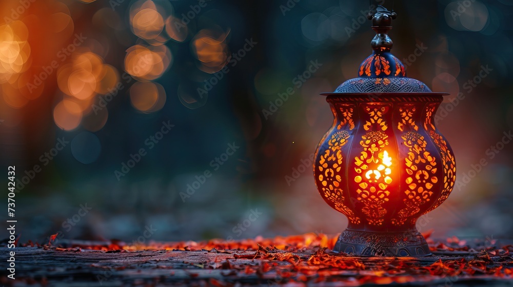 Islamic concept. A mesmerizing image showcasing a lit candle gracefully ...
