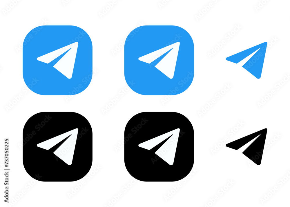Telegram social network icons. Editorial social network Telegram logos ...
