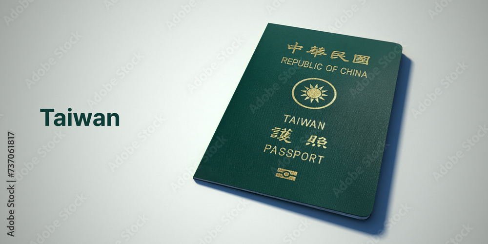 Taiwan Passport. 3d rendering passport on white background. Stock ...