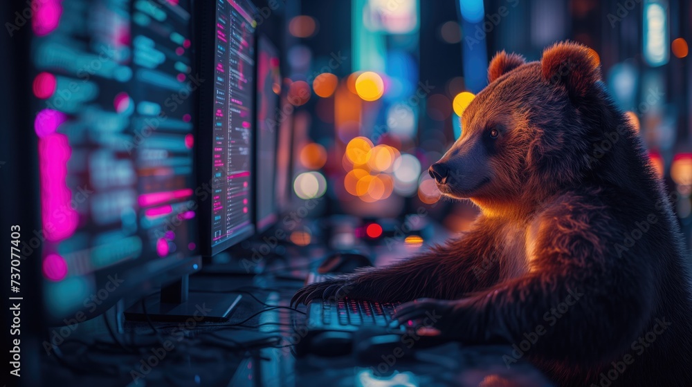 potential risks of animal hacking with an image of a computer screen ...