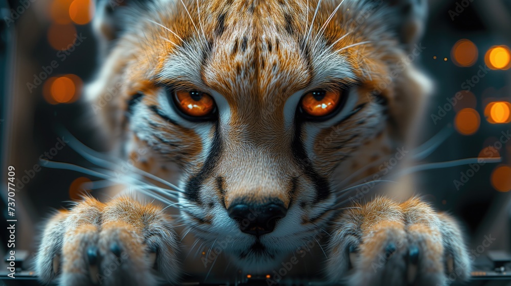 animal hacking with an image of a computer screen displaying a warning ...