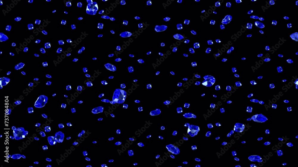 Sapphire loop tile falling with alpha. This 3d animation with an alpha ...