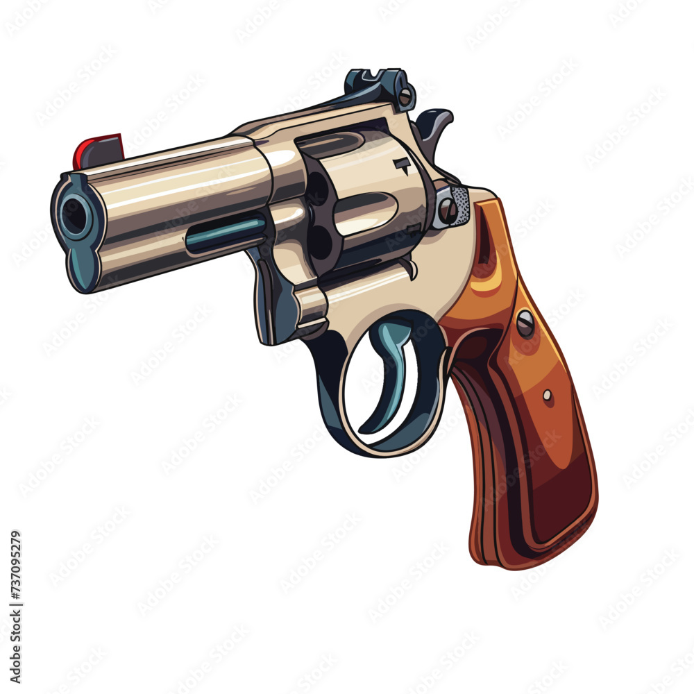 Vector cartoon revolver isolated on white background. Stock Vector ...