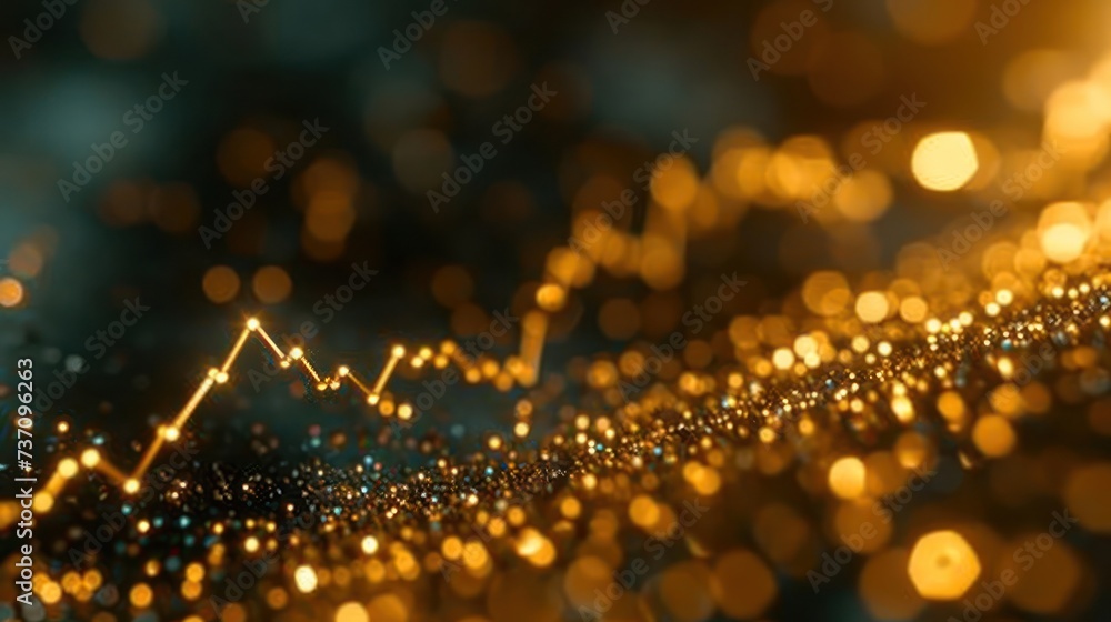 the symbolism of a golden financial chart rising steadily portraying ...