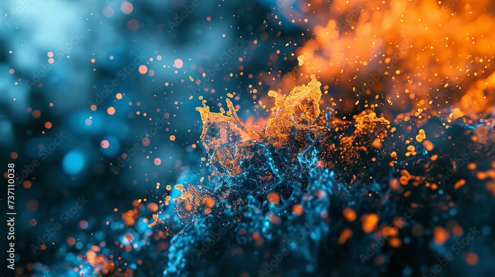 Abstract Orange and Blue Splash Background Stock Illustration | Adobe Stock
