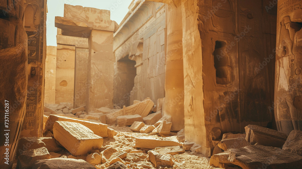 The adventure of an archaeologist exploring an ancient ruin unearthing ...