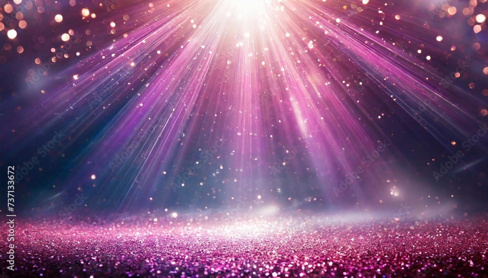 purple and pink sparkle rays glitter lights with spotlight bokeh ...