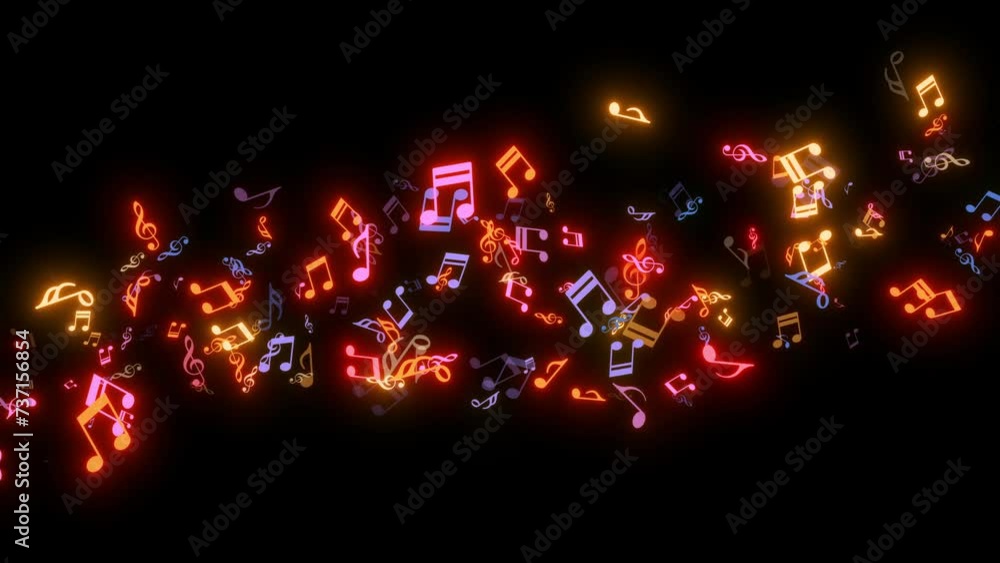 colorful music notes transparent background graphics Stock Video ...
