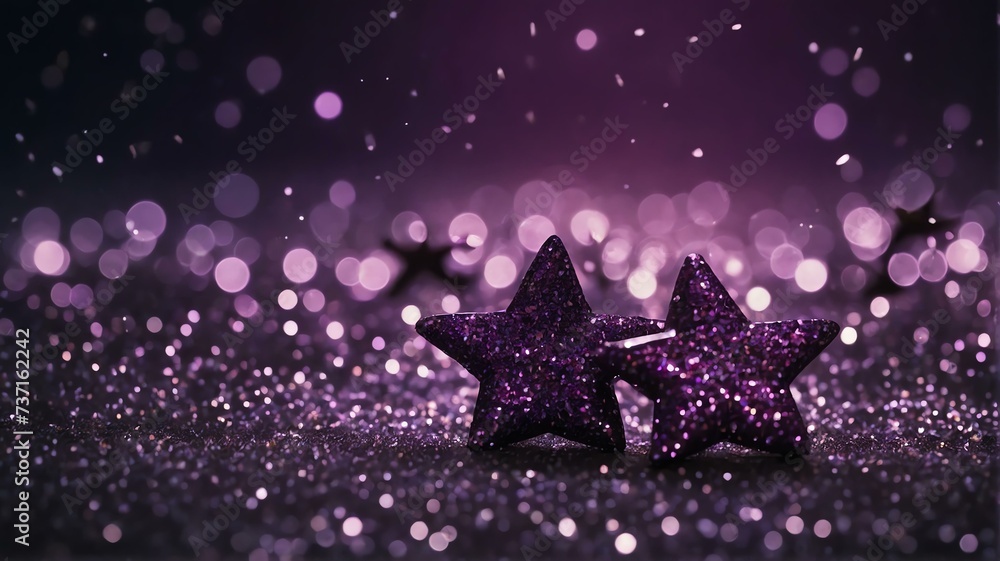 Purple glitter stars sparkle background with lights from Generative AI ...