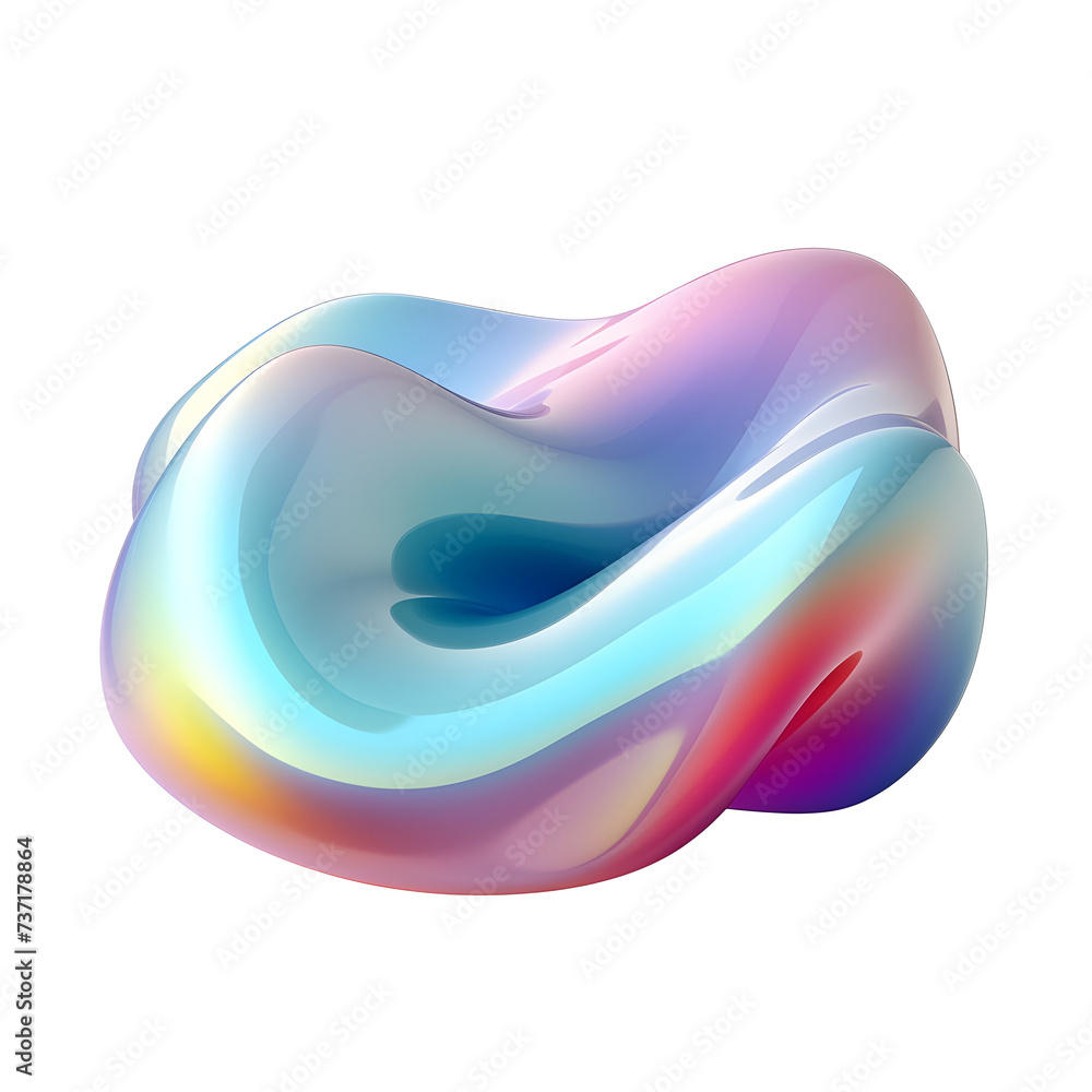 Glass liquid bubble, chrome Y2K liquid inflated, melted, metal object ...