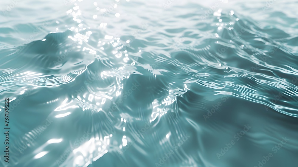 White water wave light surface overlay background. 3d clear ocean ...