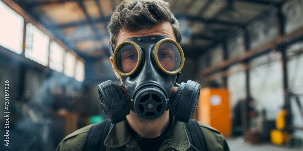 Protective Gear Worn By Man In High-Risk Industrial Setting Stock Photo ...