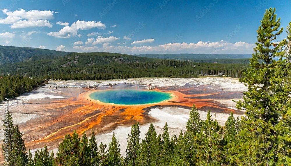 3d model of the grand prismatic spring in yellowstone national park usa ...