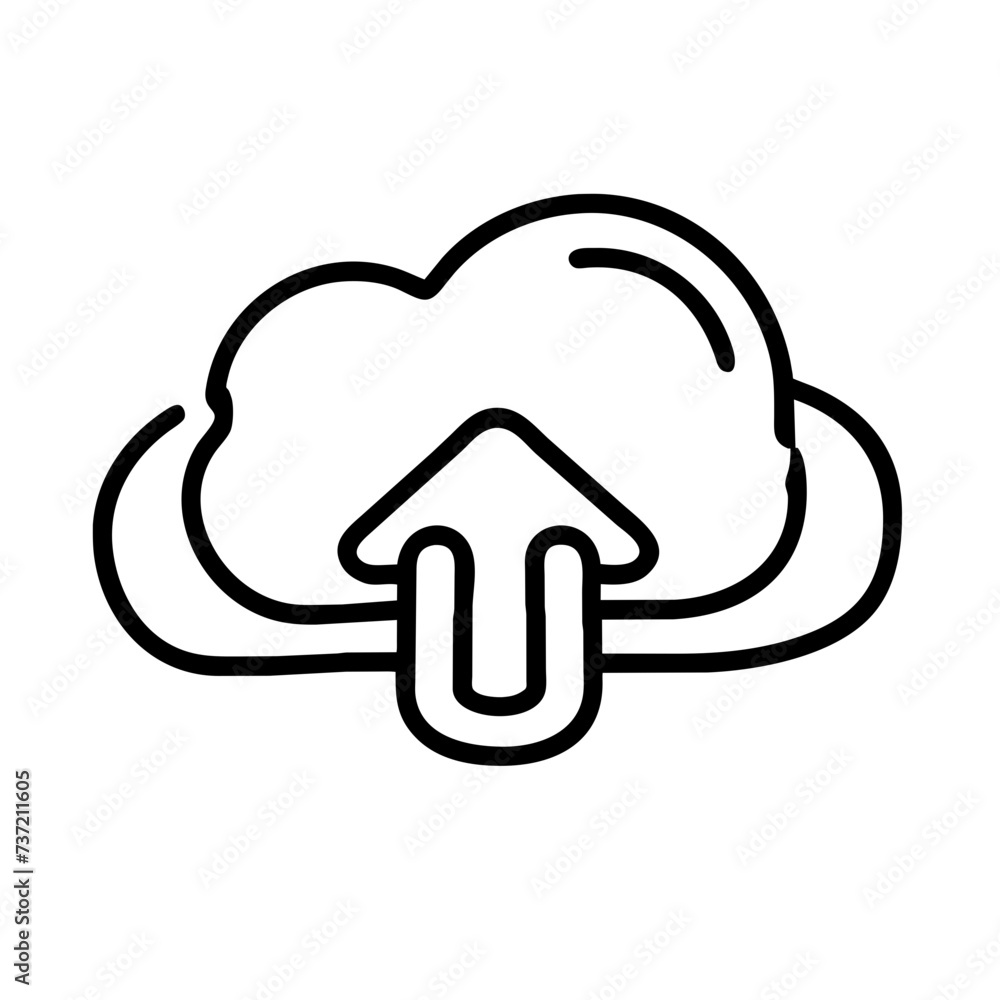 Modern arrow upload icon and button, representing the action of ...