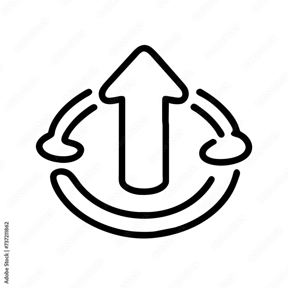 Modern arrow upload icon and button, representing the action of ...