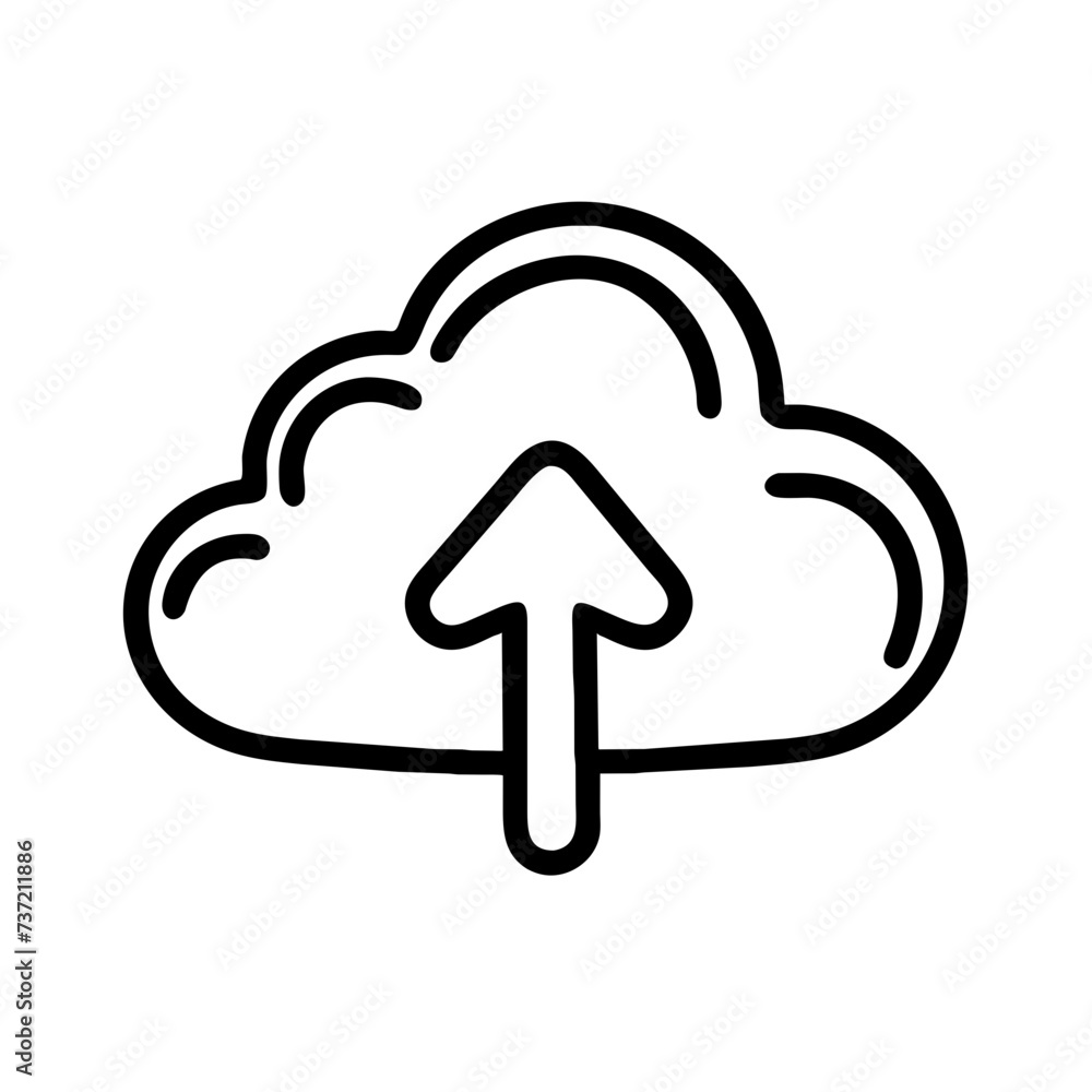 Modern arrow upload icon and button, representing the action of ...