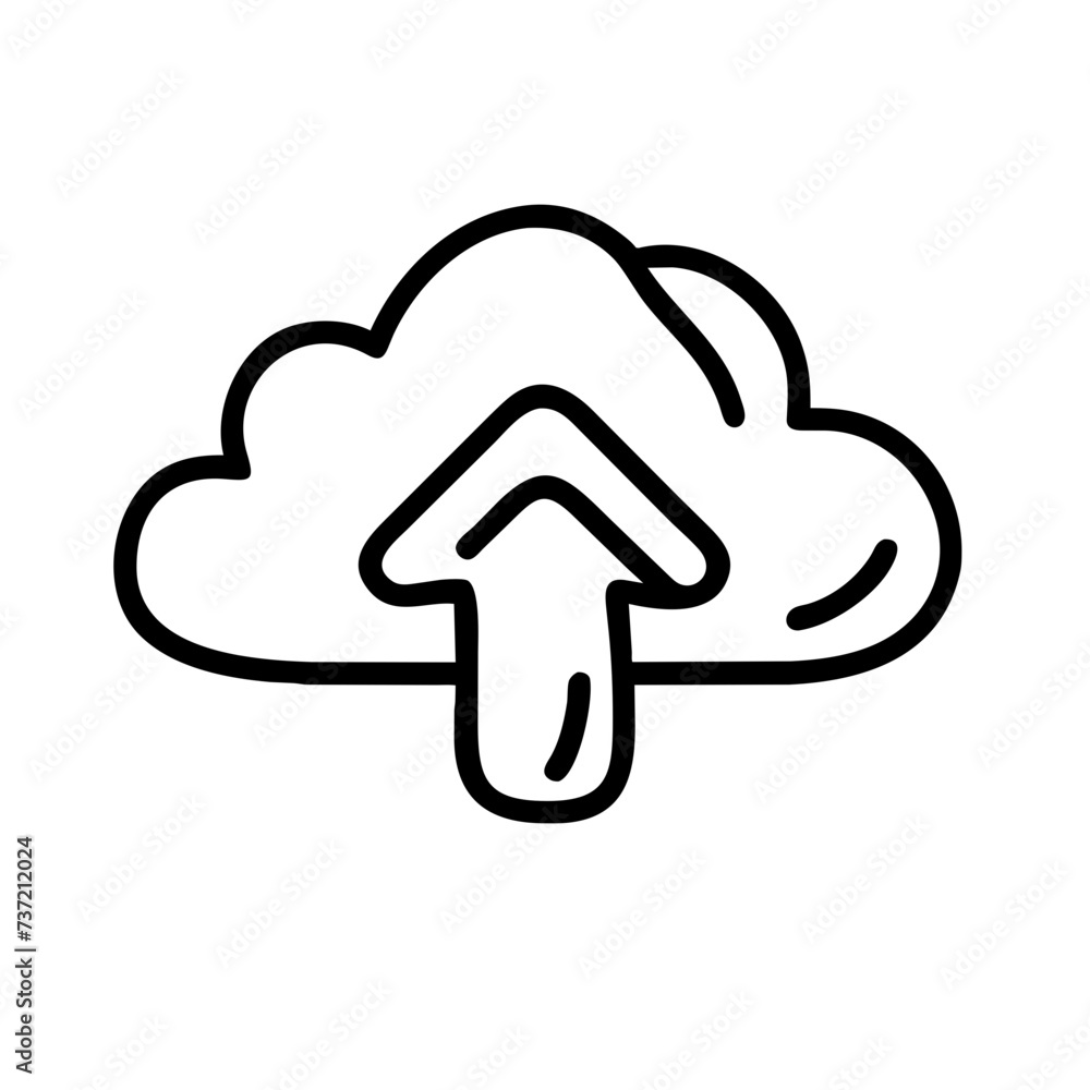 Modern arrow upload icon and button, representing the action of ...