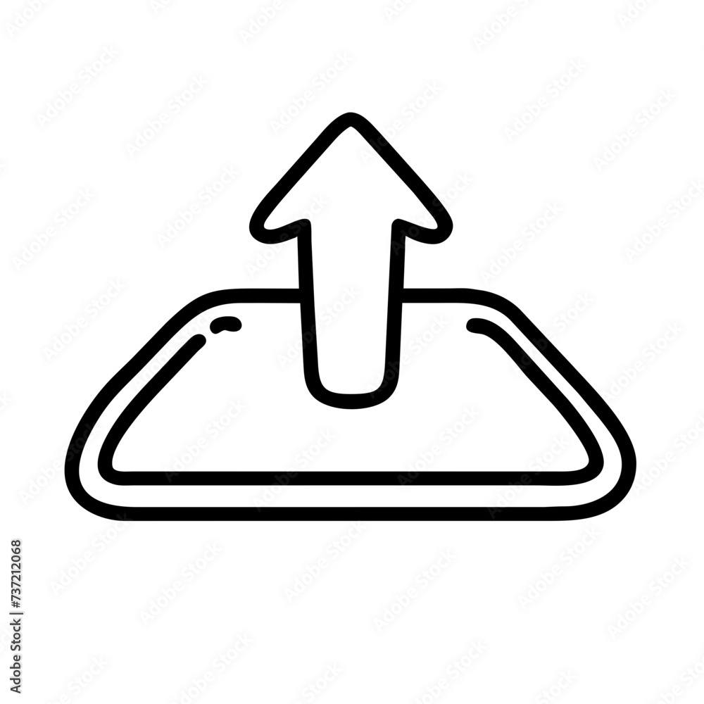 Modern arrow upload icon and button, representing the action of uploading files seamlessly ...