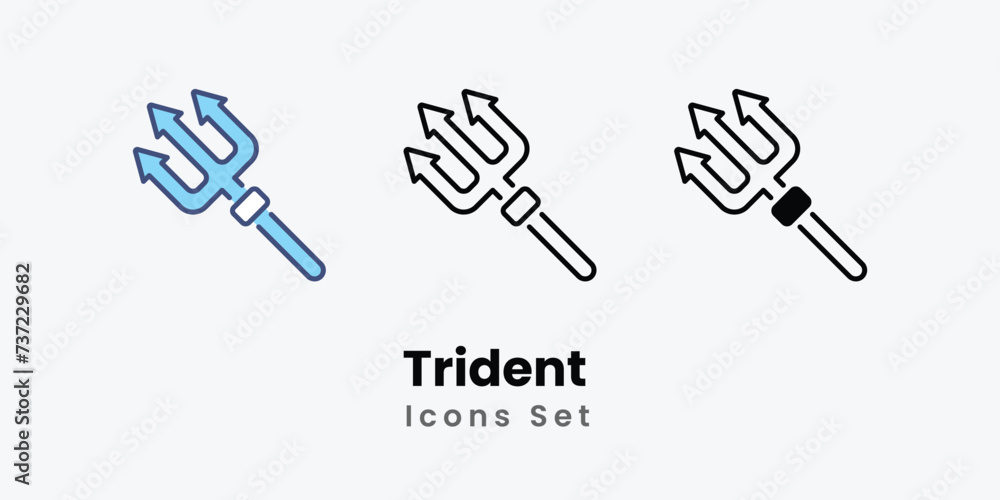 Trident Icons vector, website, booking sites and mobile apps. Graphic ...