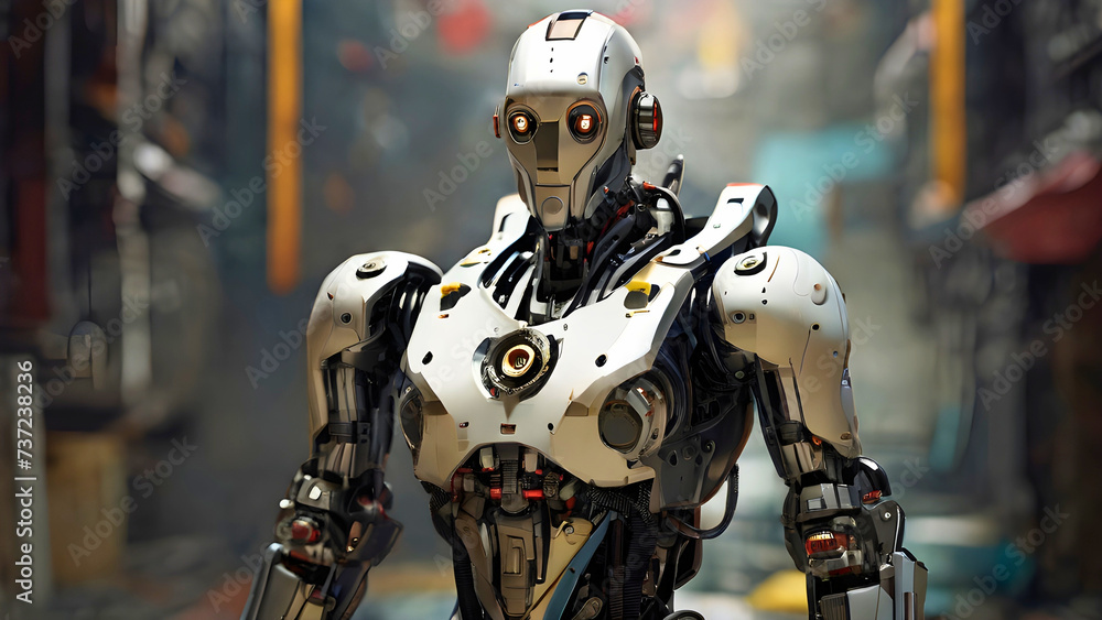 The robot shown in the picture is the perfection of human progress and ...