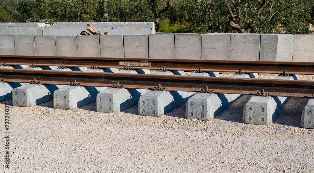Detail underpass and tunnel for the construction of a new railway line ...