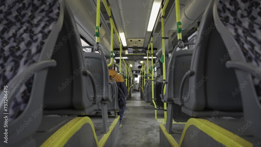 Germany, Berlin. Municipal bus BVG, Berliner Verkehrsbetriebe view from ...
