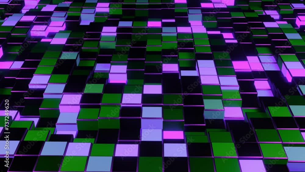 Abstract background of cubes. vj loop blocks moving. Surface of ...