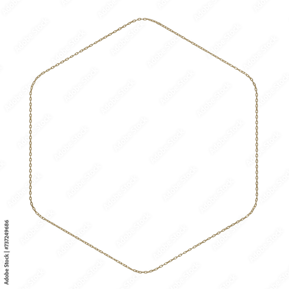 Modern Alchemy: Ancient symbols reimagined! This 3D gold chain hexagon ...