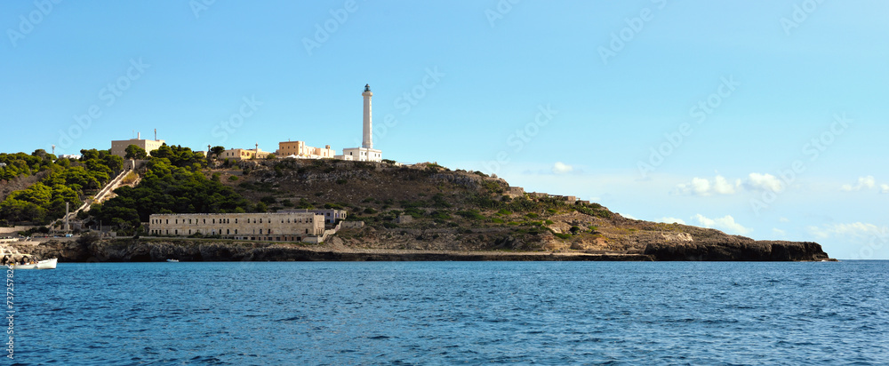 Punta Meliso and the lighthouse of Santa Maria di Leuca built in 1864 ...