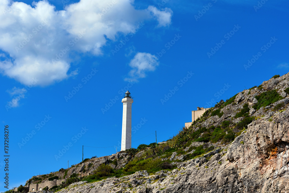 Punta Meliso and the lighthouse of Santa Maria di Leuca built in 1864 ...