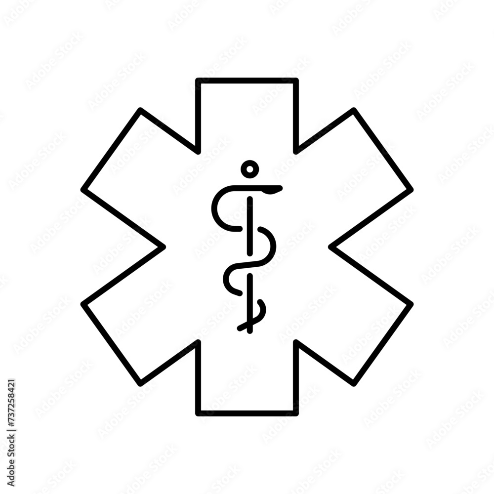 Emt Paramedic icon. Simple outline style. Ems, emergency, ambulance ...