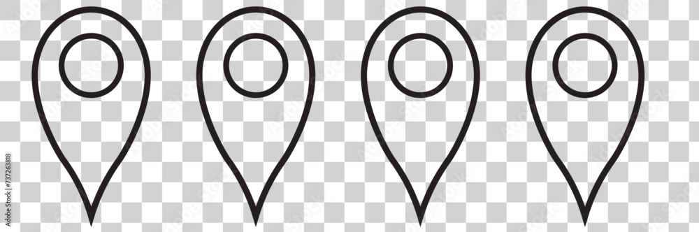 location pin icon on transparent. map marker sign. flat style. map ...