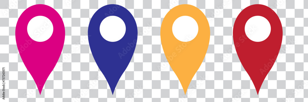 location pin icon on transparent. map marker sign. flat style. map ...