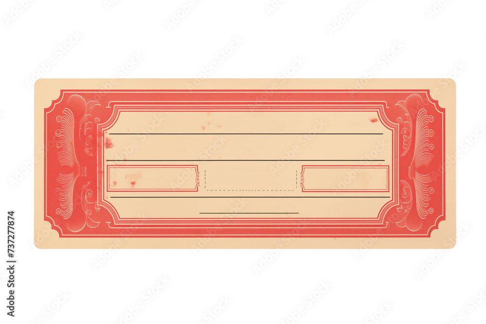 blank vintage ticket design template with transparent background Stock ...