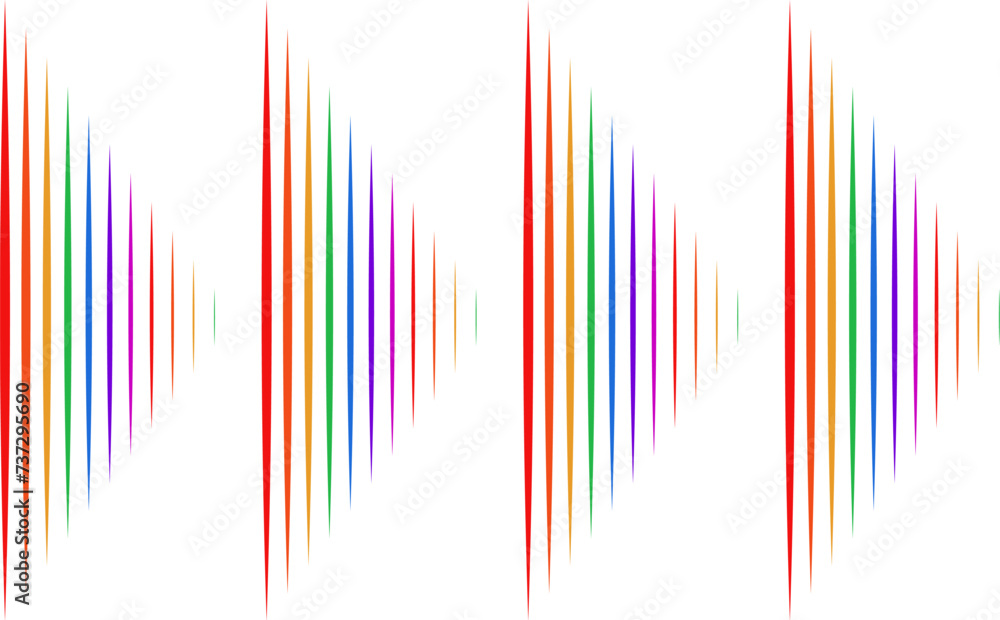 Lined rainbow colors pointers. Bright stripped cursor or arrows ...