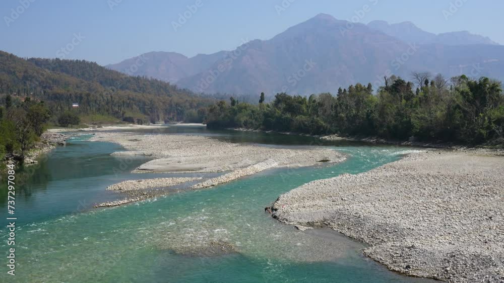 Mesmerizing beauty of Nepal as a river gracefully flows through ...