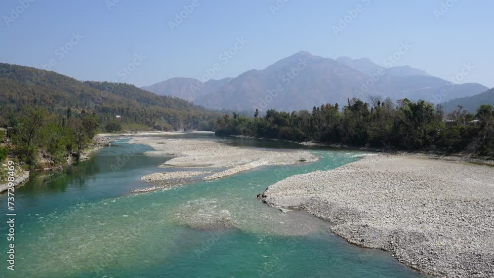 Mesmerizing beauty of Nepal as a river gracefully flows through ...